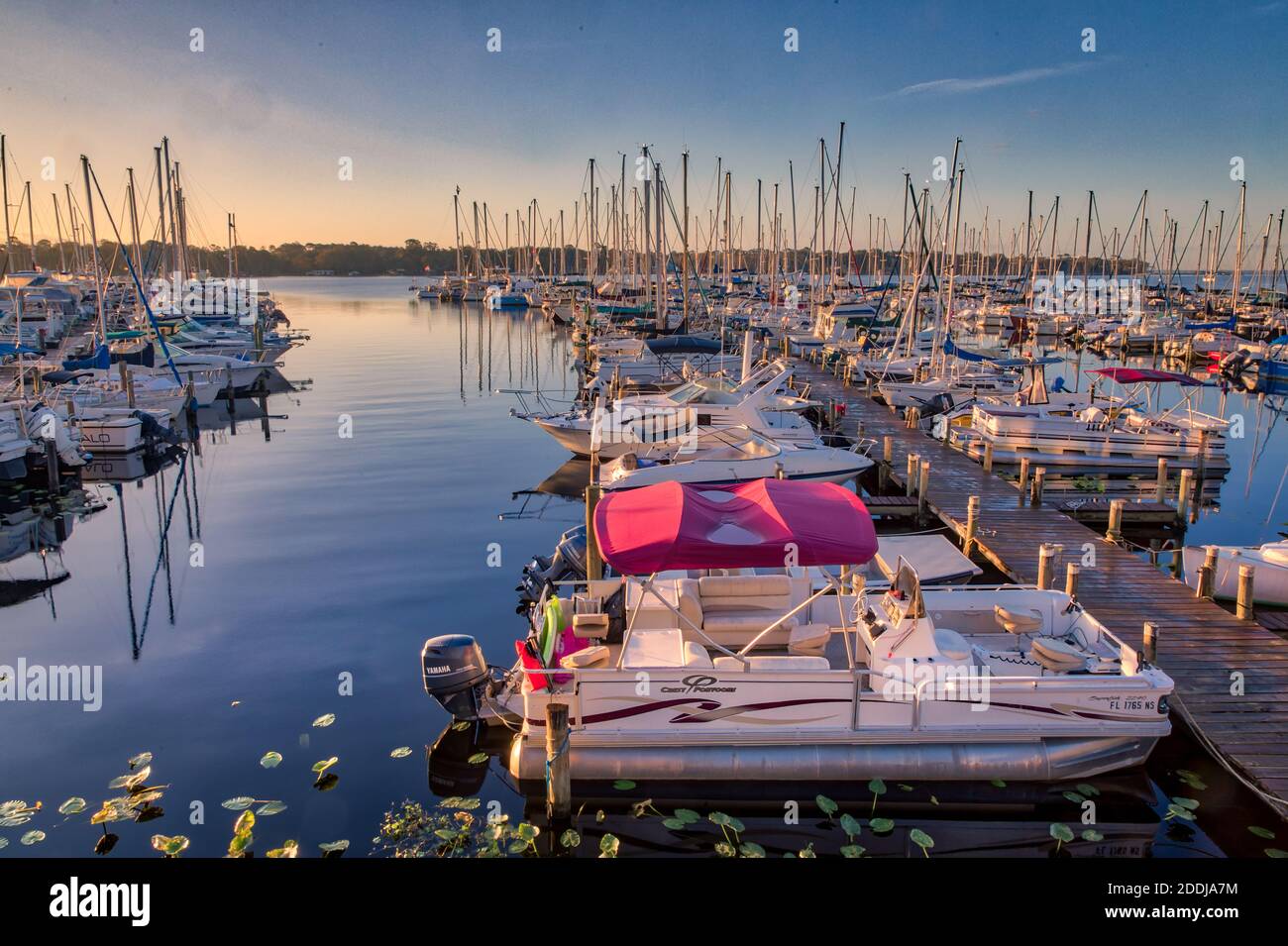 sunrise at Harbor Stock Photo - Alamy