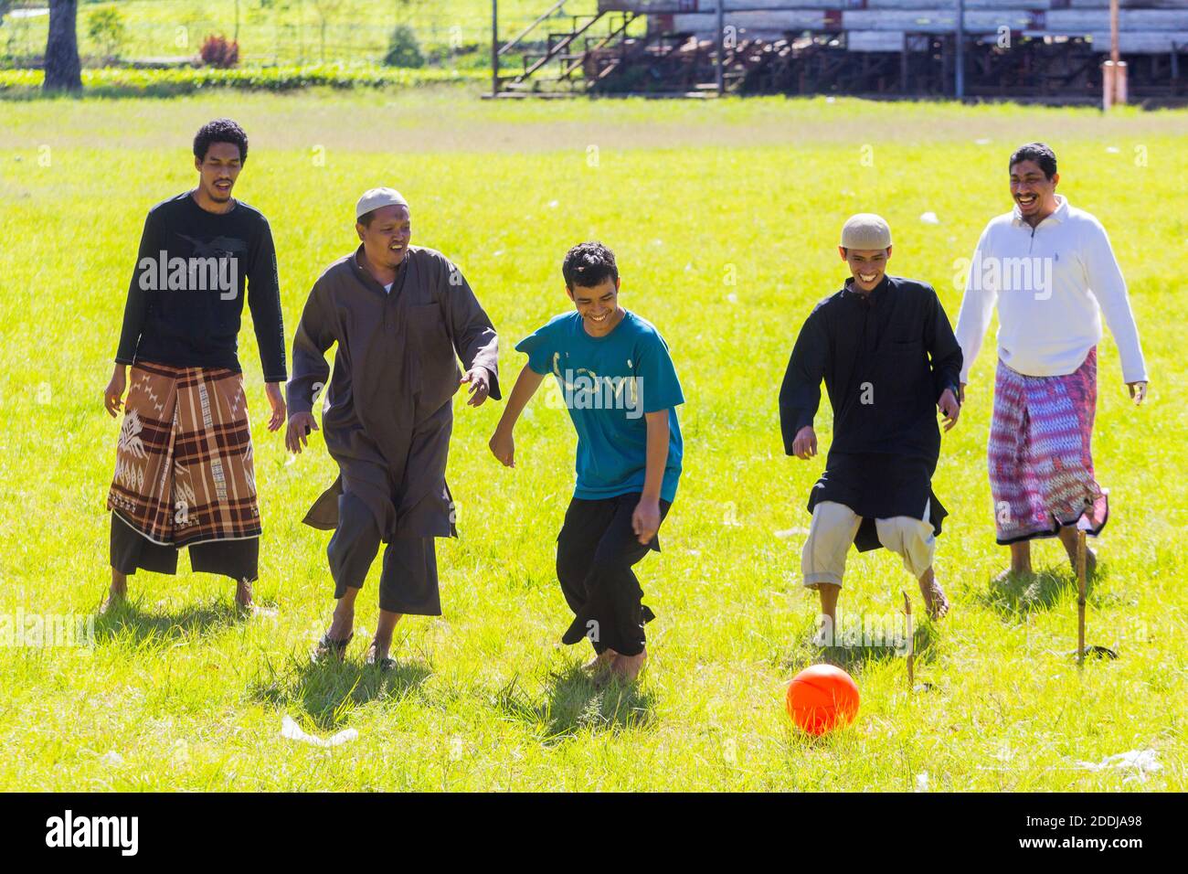 Indonesians playing at a soccer field in Bandung, Indonesia Stock Photo ...
