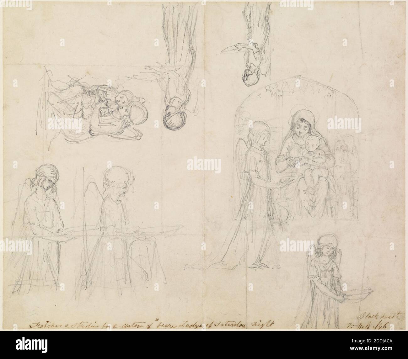 Oure Ladye of Saturday Night, Seven Sketches, 1846 Ford Madox Brown ...
