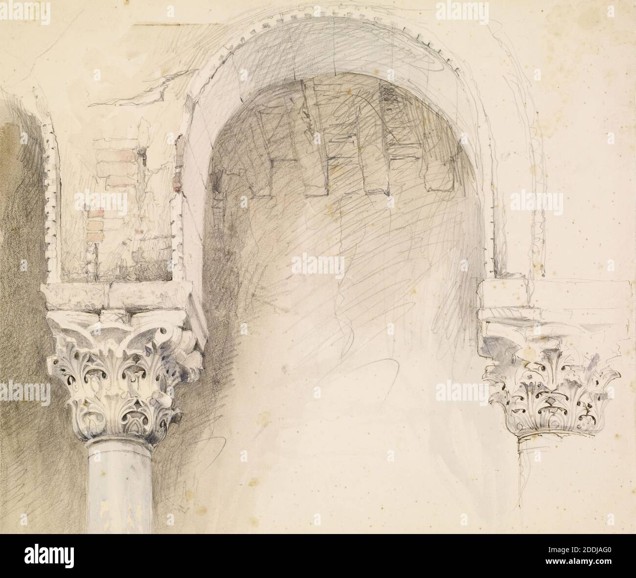 Arches and Capitals, 1849-1852 Artist: John Ruskin, Pre-Raphaelite ...