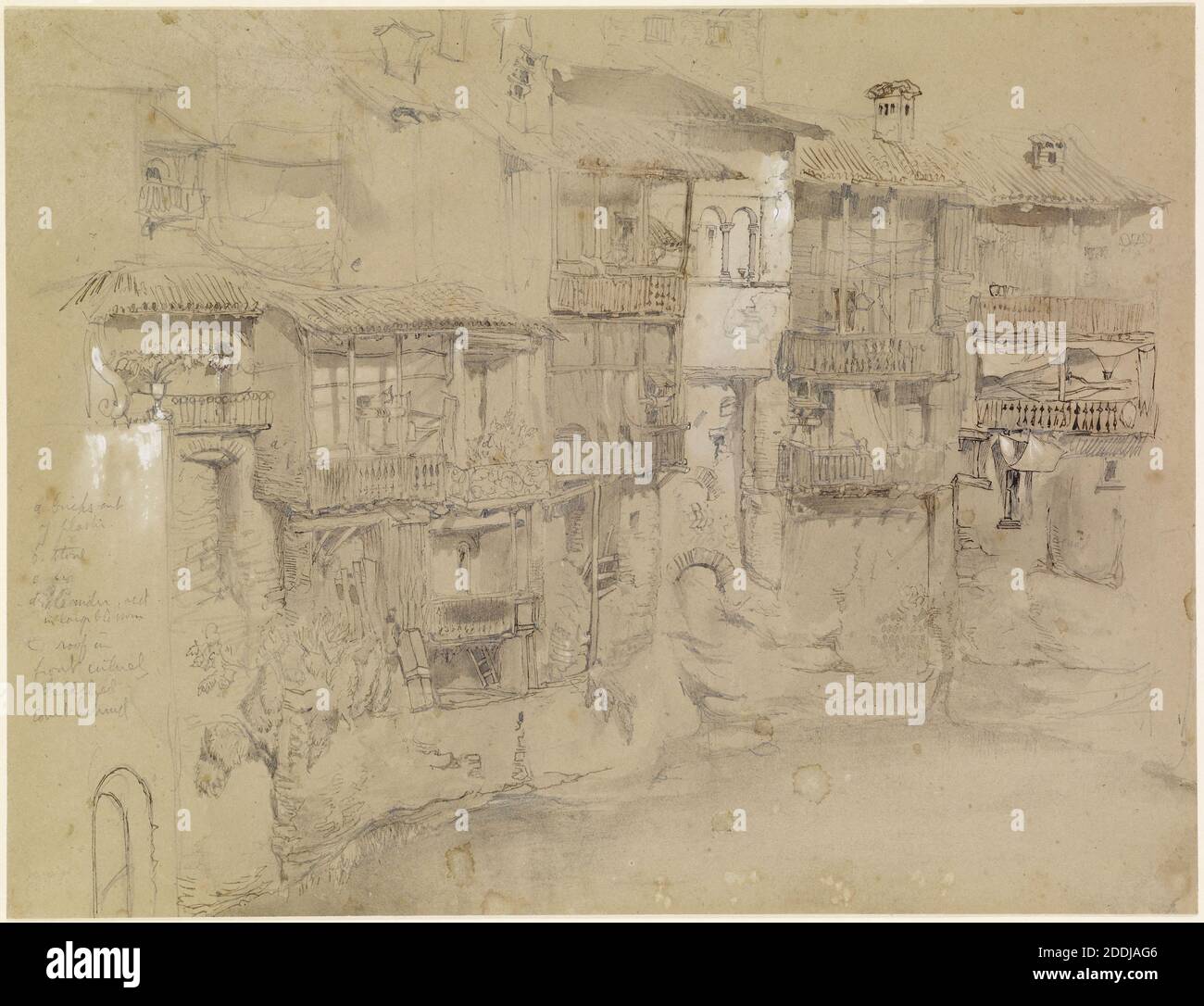 Italian Village, 1845 Artist: John Ruskin, Ink, Pencil, ItalyPre ...