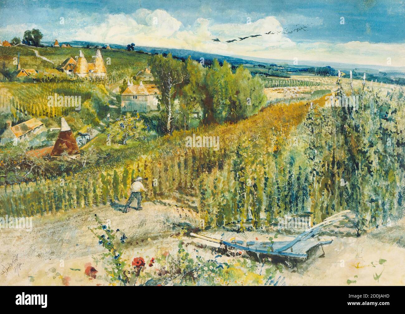 The Hop Gardens of Kent at Wrotham near Sevenoaks, 1874 Cecil Gordon ...