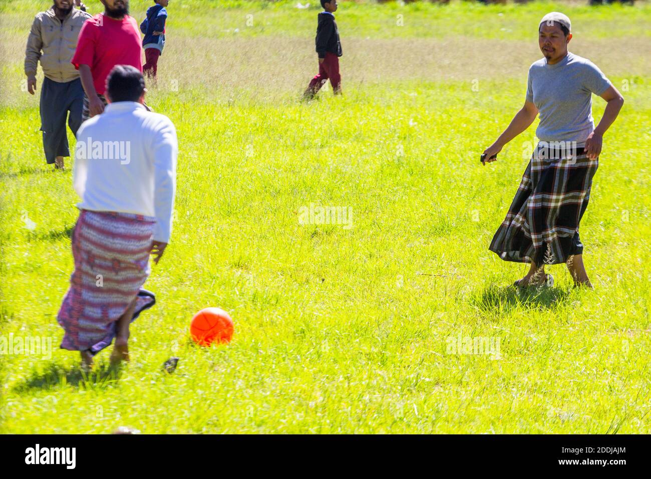 Indonesians playing at a soccer field in Bandung, Indonesia Stock Photo ...