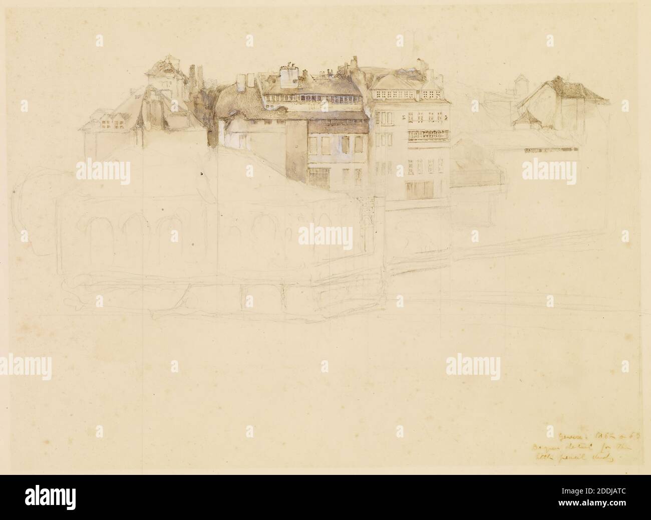 Geneva, Study, 1862 Artist: John Ruskin, Lake, Pencil, Architecture ...