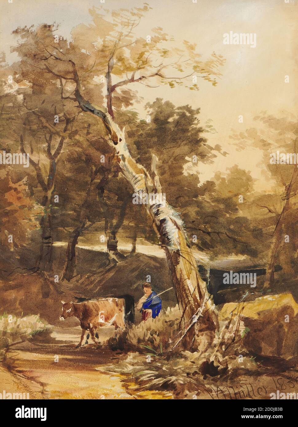 Landscape With Figure And A Cow, 1839 James William Muller (d.1845 ...