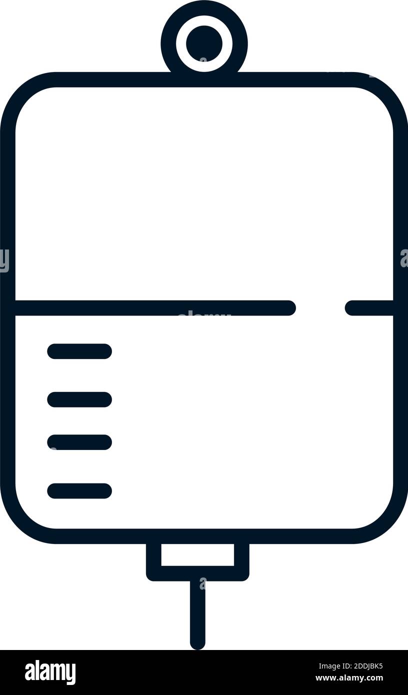 health medical stand iv with liquid vector illustration line icon Stock ...