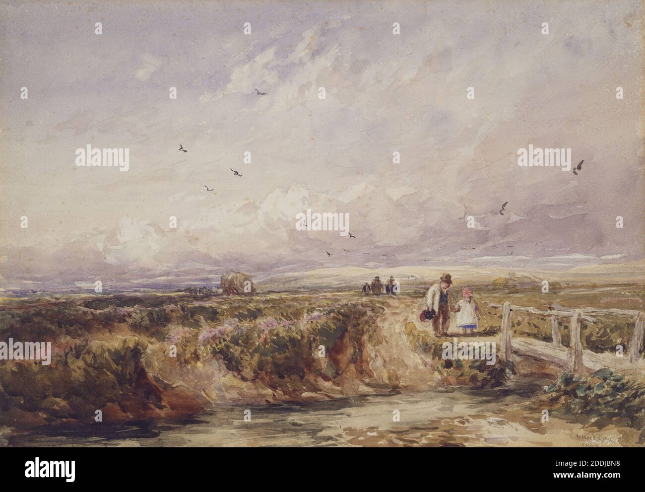 The Bridge on the Common, 1842 David Cox, Landscape, Watercolour, River ...