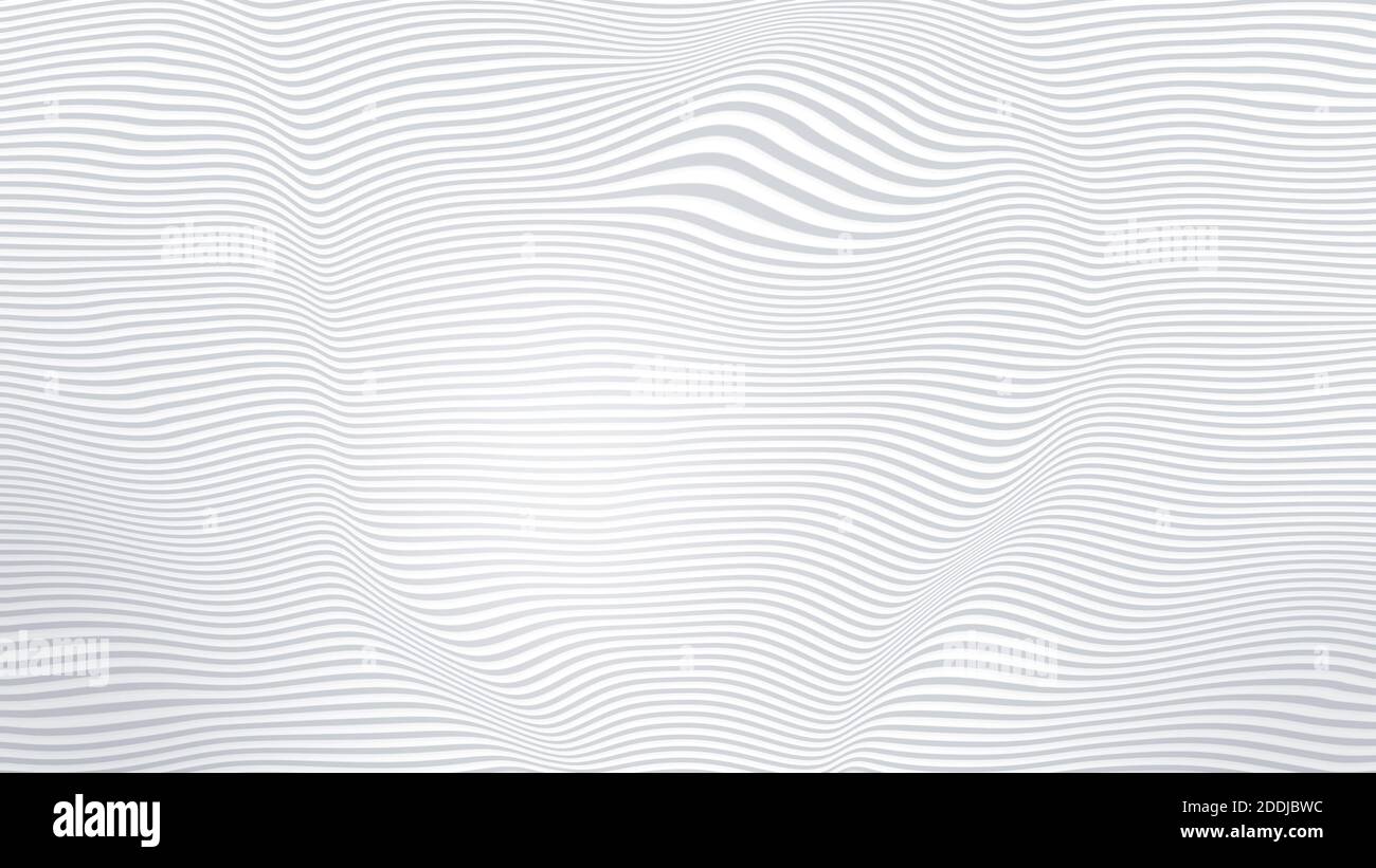 Distorted and wavy gray horizontal lines on white background. 4K ...