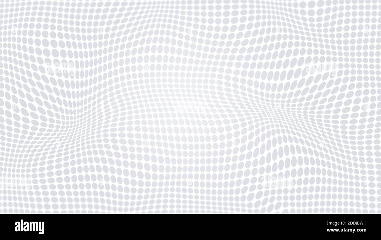 Distorted and wavy gray dotted pattern on white background. 4K ...