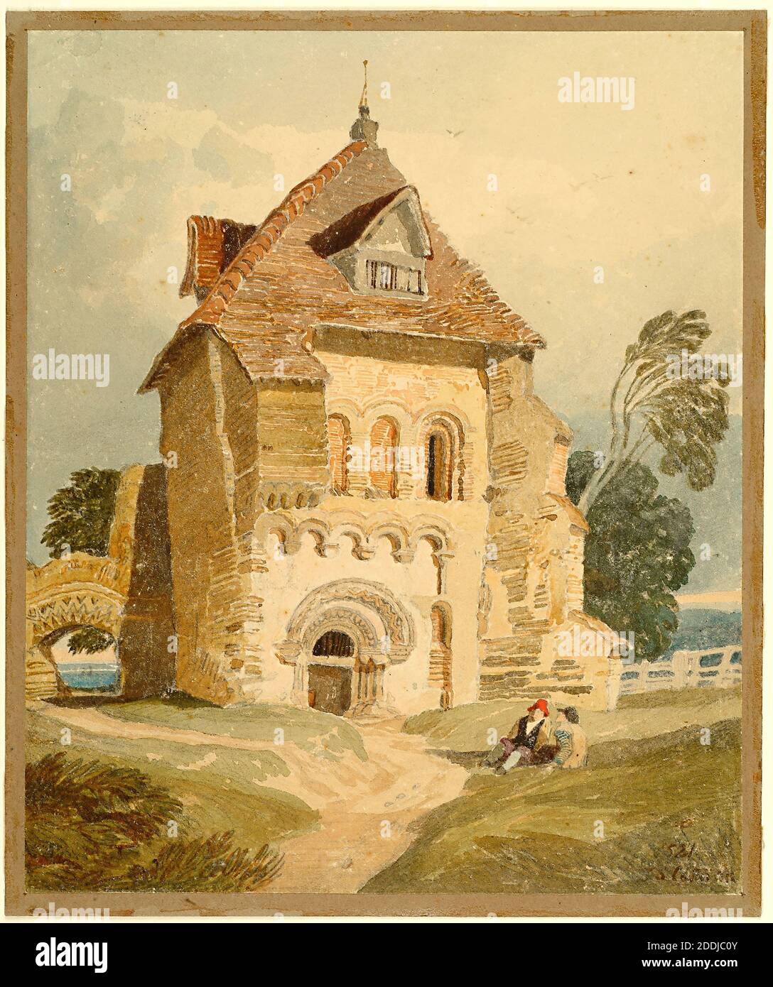 A Norman Building near Durham, 1821 By John Sell Cotman, Landscape ...