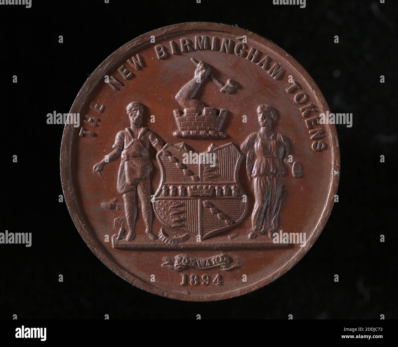 19th Century Birmingham Halfpenny Token, Parish Offices,1894, Shield ...