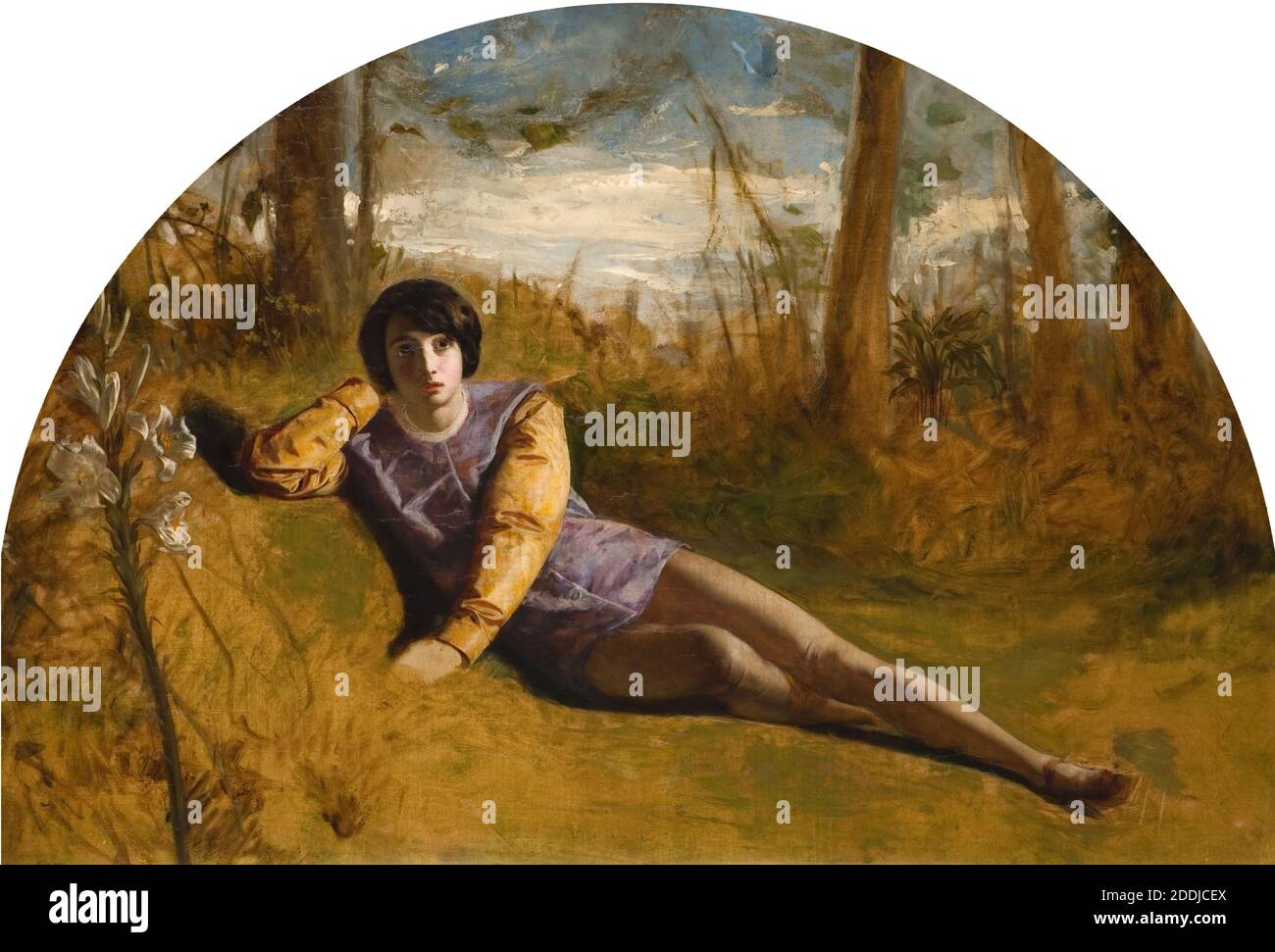 The Young Poet, 1849 By Arthur Hughes, Tree, Oil Painting, PortraitPre ...