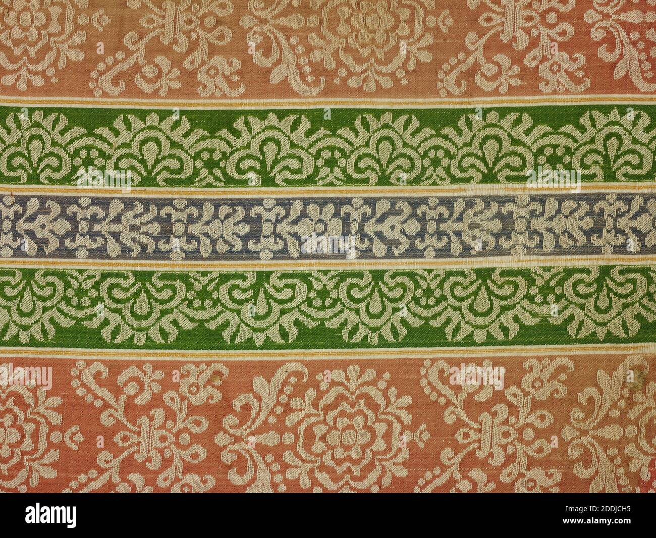 Piece of striped damask, early 19th Century, Applied Arts, Textiles ...