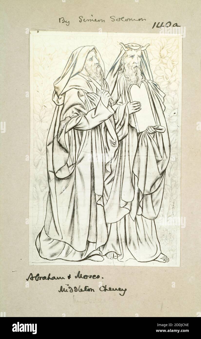 Designs for stained glass by Simeon Solomon Design 140a Abraham & Moses ...