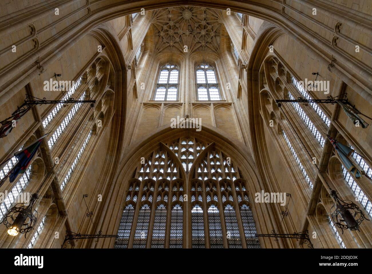 Amazing view up inside the main tower inside St Botolph's Church ...
