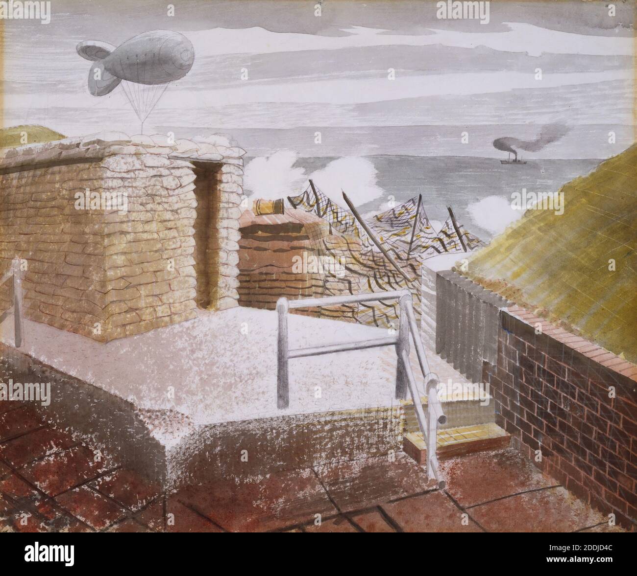 Coastal Defences, 1941 Eric Ravilious (d. 1942), Boat, Watercolour ...