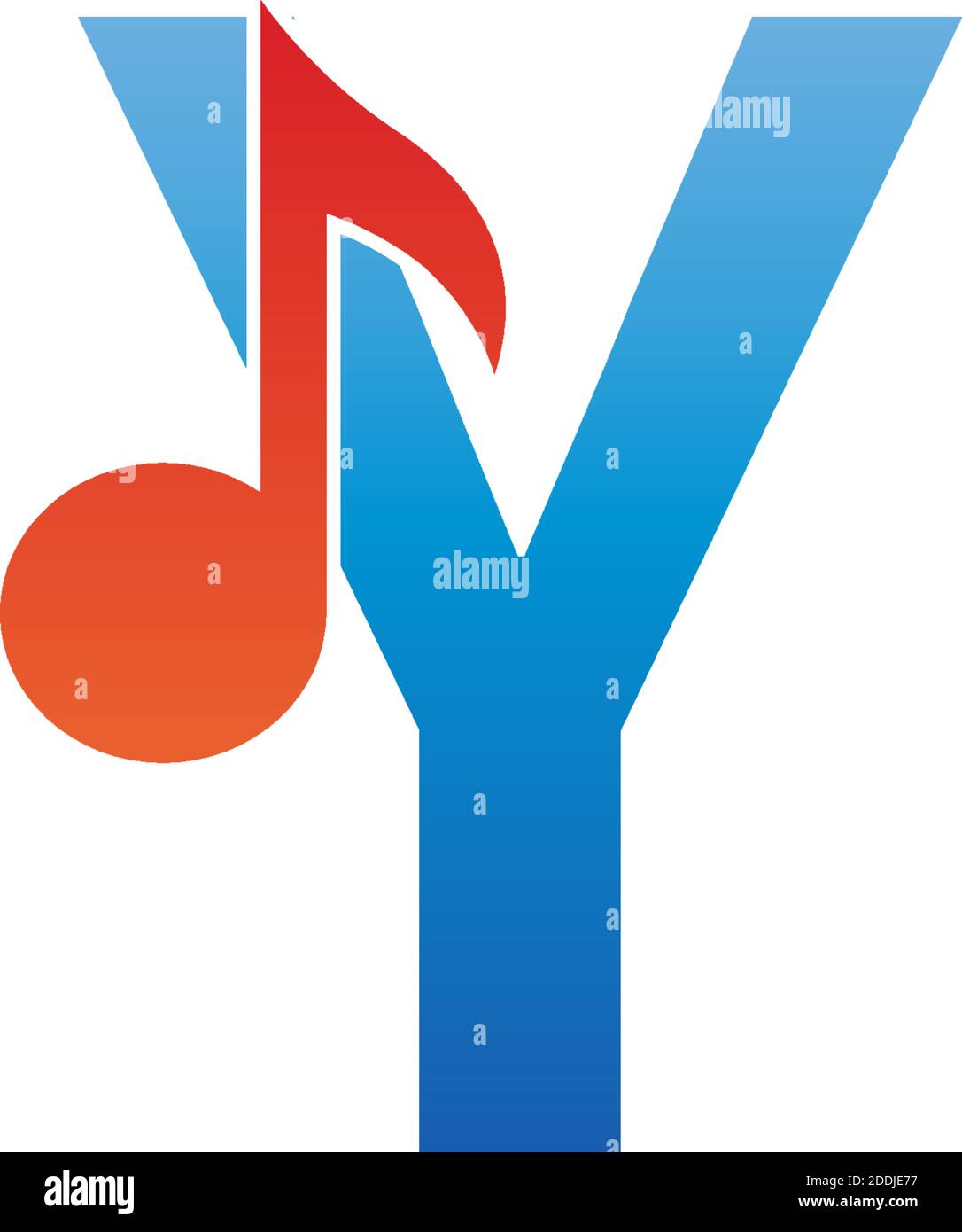 Letter Y logo icon combined with note musical design template Stock ...
