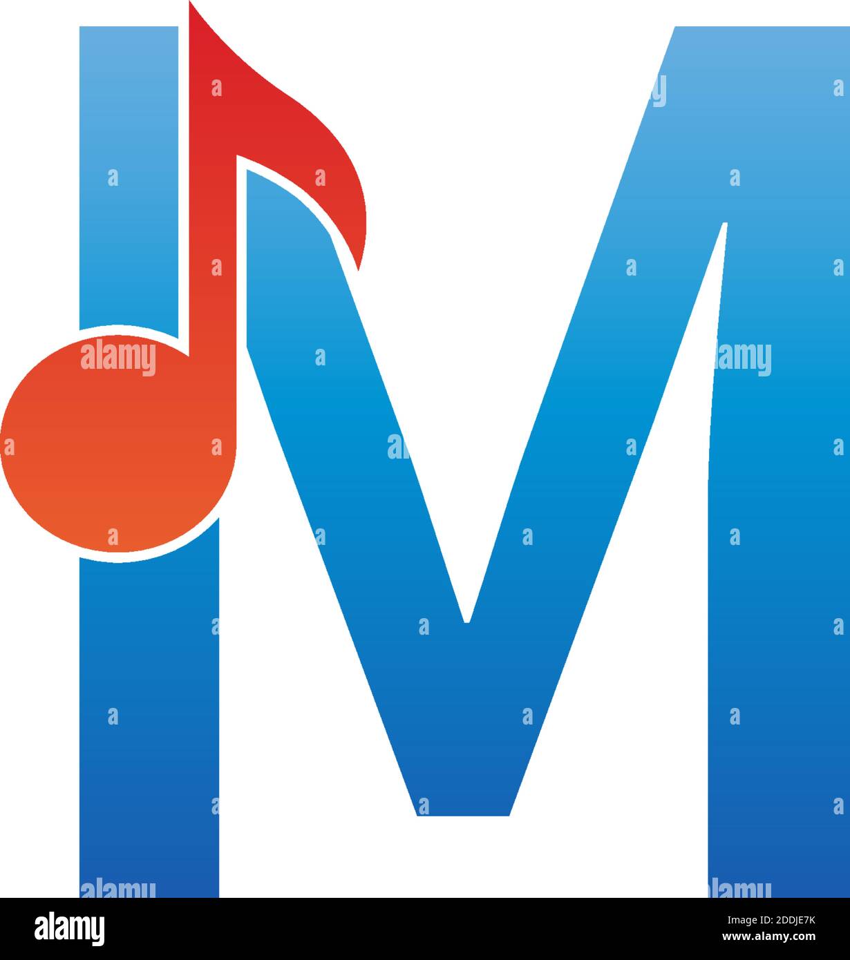 Letter template musical note m Stock Vector Images - Alamy