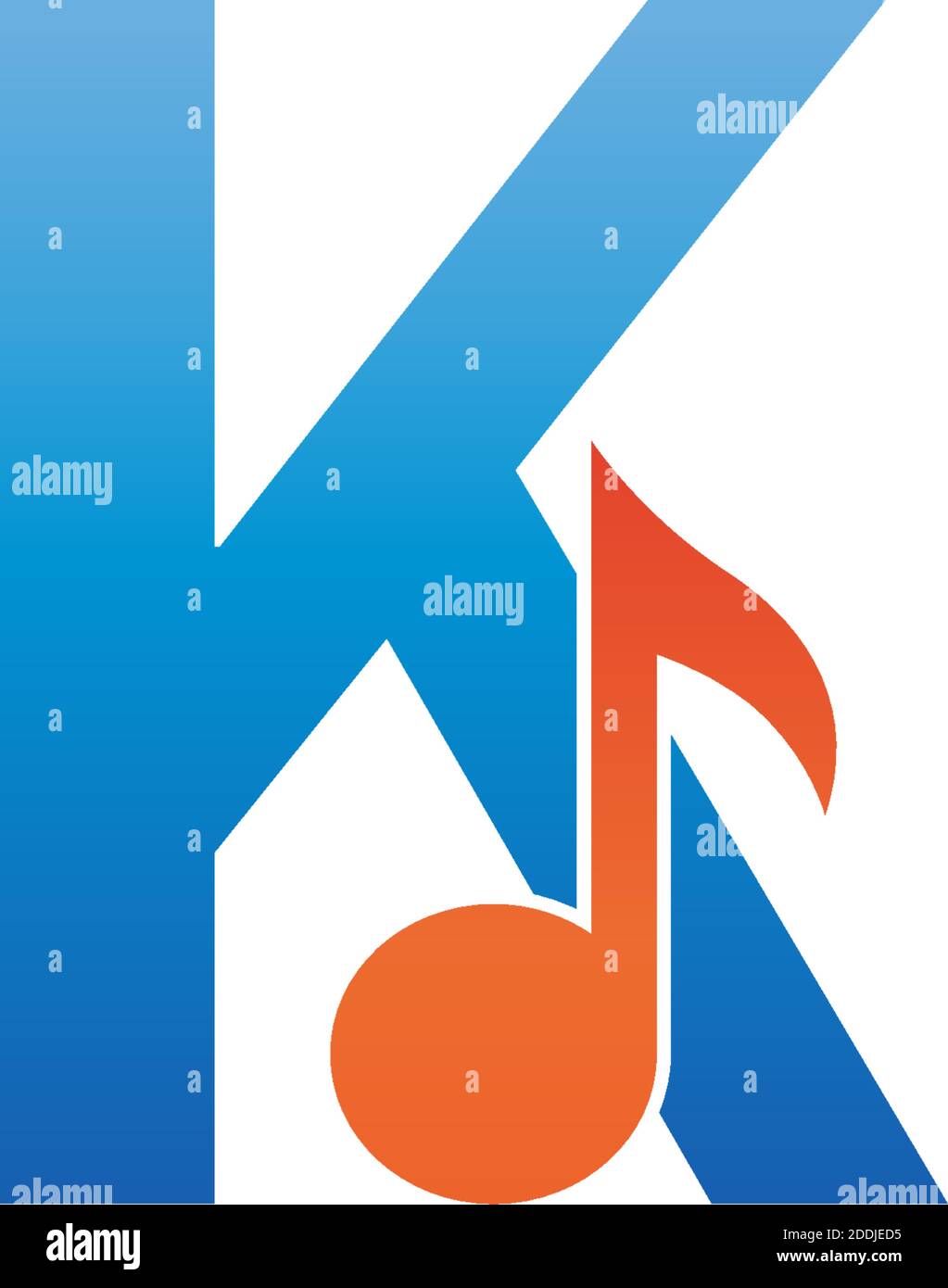 Letter K logo icon combined with note musical design template Stock ...
