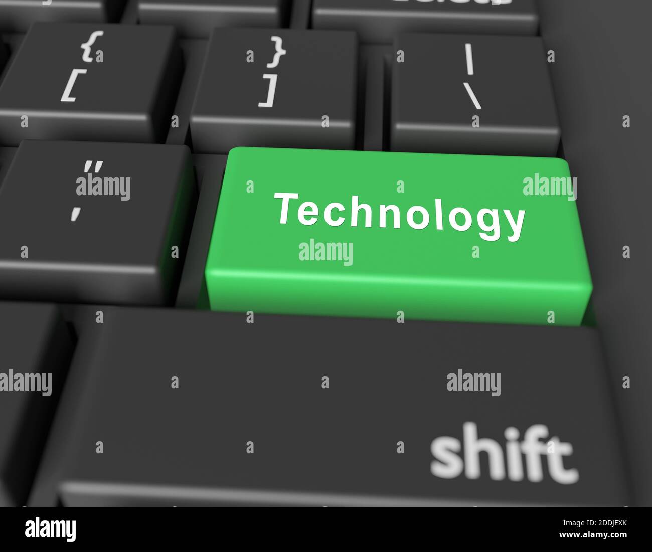 Technology concept. Word Technology on button of computer keyboard. 3d ...
