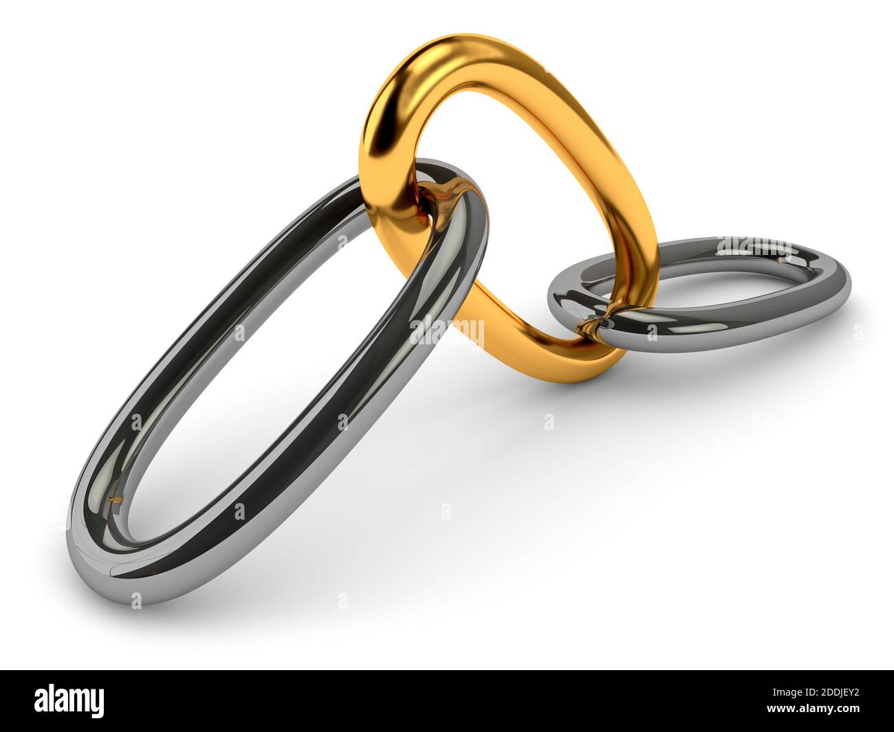 Strained chain from metal isolated on white. 3d rendering Stock Photo ...
