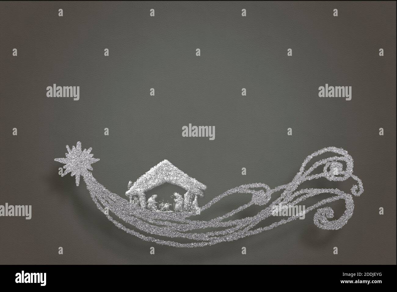 Christmas Nativity Scene religious greetings cards, abstract freehand ...