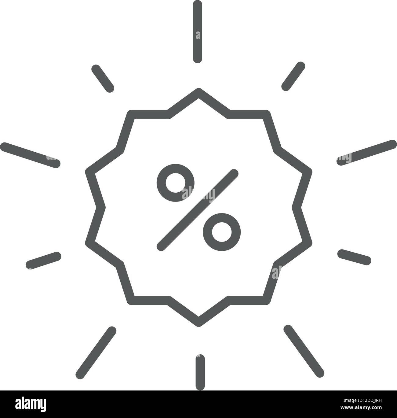 shopping sale discount commerce badge in thin line style vector ...