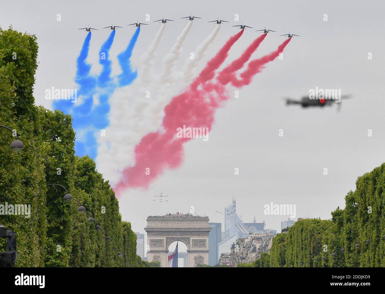 Bastille Day military parade on the Champs Elysées avenue in Paris ...