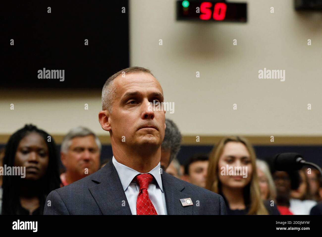 Former Trump campaign chairman Corey Lewandowski waits to testify ...
