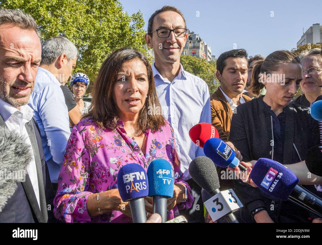 Mayor of Paris Anne Hidalgo and Emmanuel Gregoire, First Deputy Mayor ...