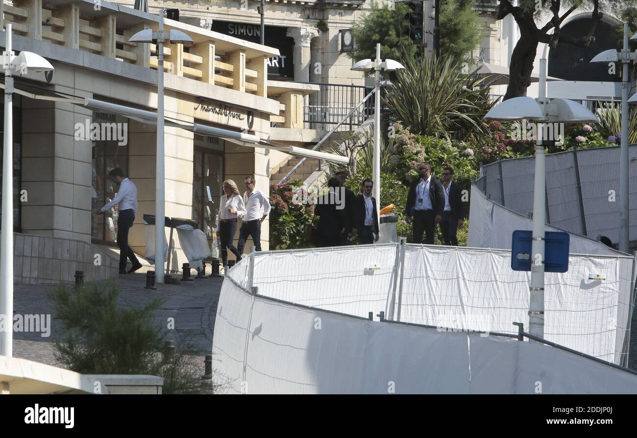 Brigitte Macron walking in Biarritz, France, on August 2019, during the ...