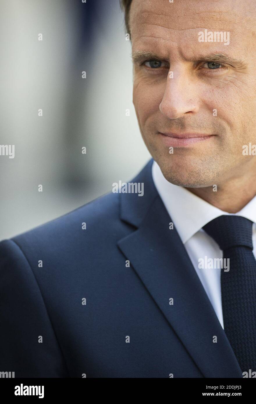 French President Emmanuel Macron gestures at the Elysee Presidential ...