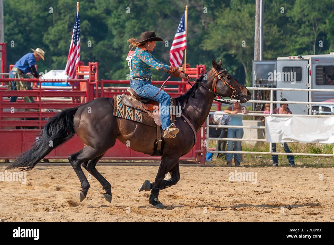 Barrel Racer at a western rodeo event Stock Photo - Alamy