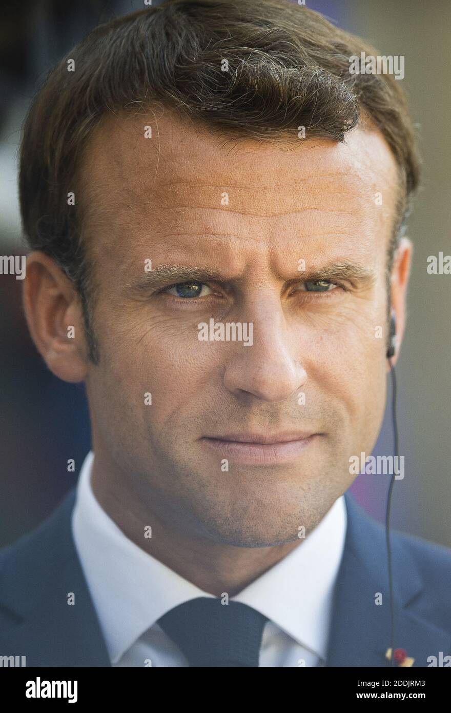 French President Emmanuel Macron gestures at the Elysee Presidential ...