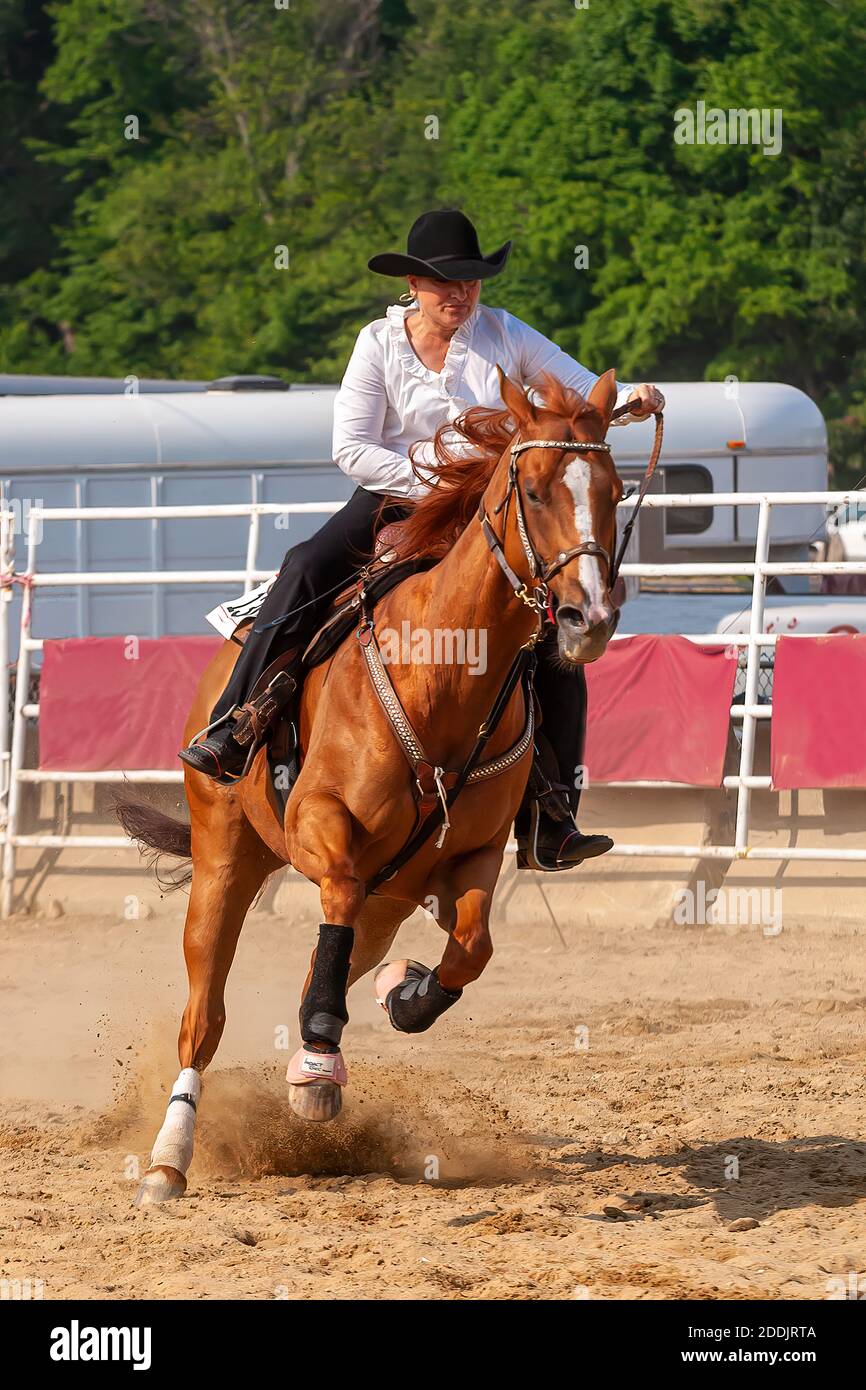 Barrel Racer at a western rodeo event Stock Photo - Alamy
