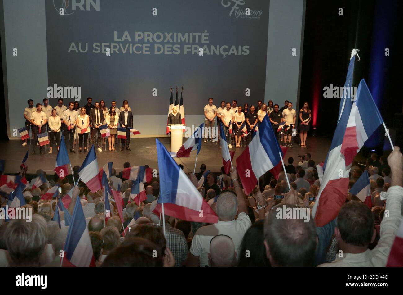 French far-right Rassemblement National (RN) party's president Marine ...