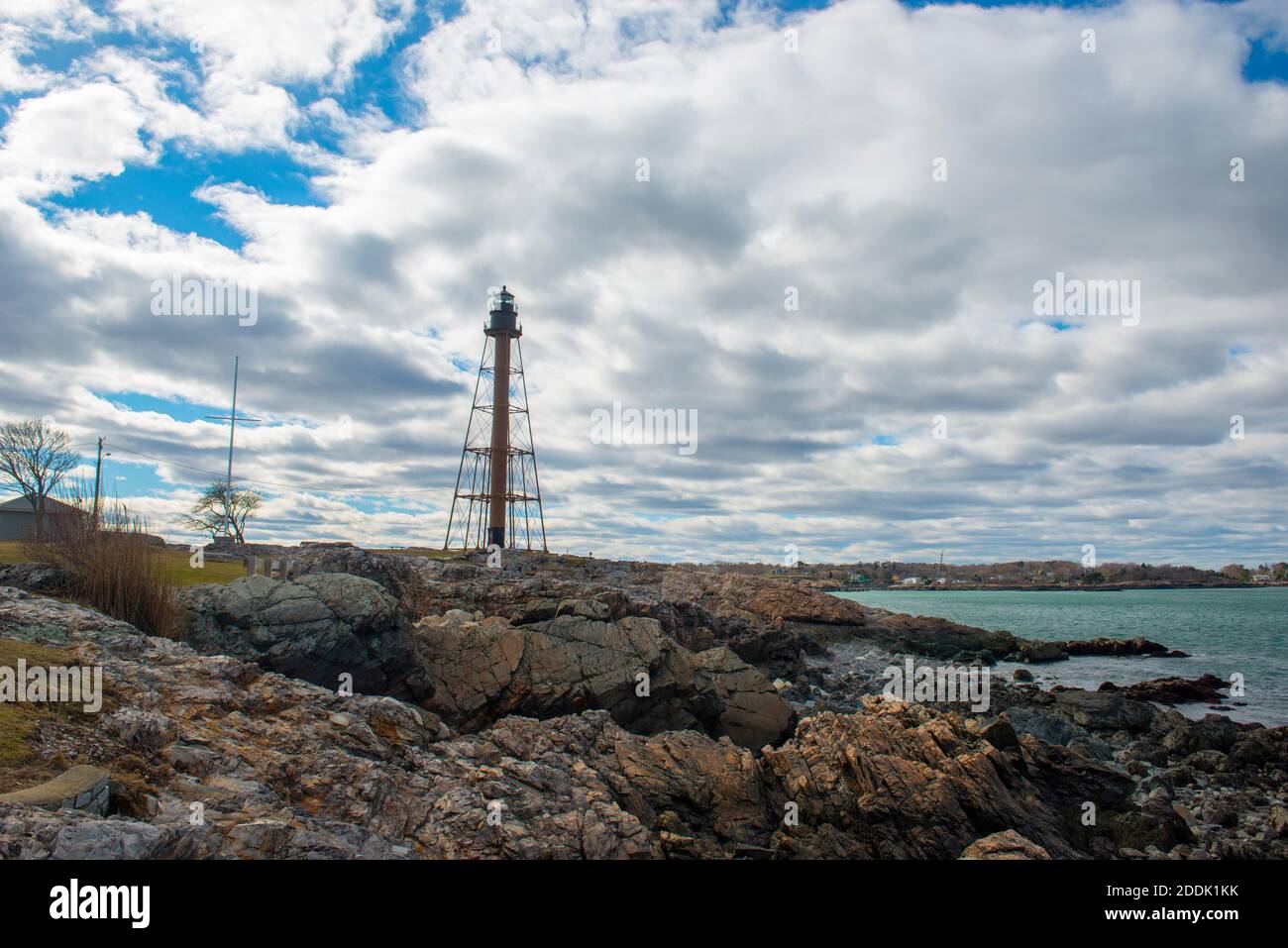Marblehead Lighthouse, built in1835, is in Marblehead Neck in town of ...