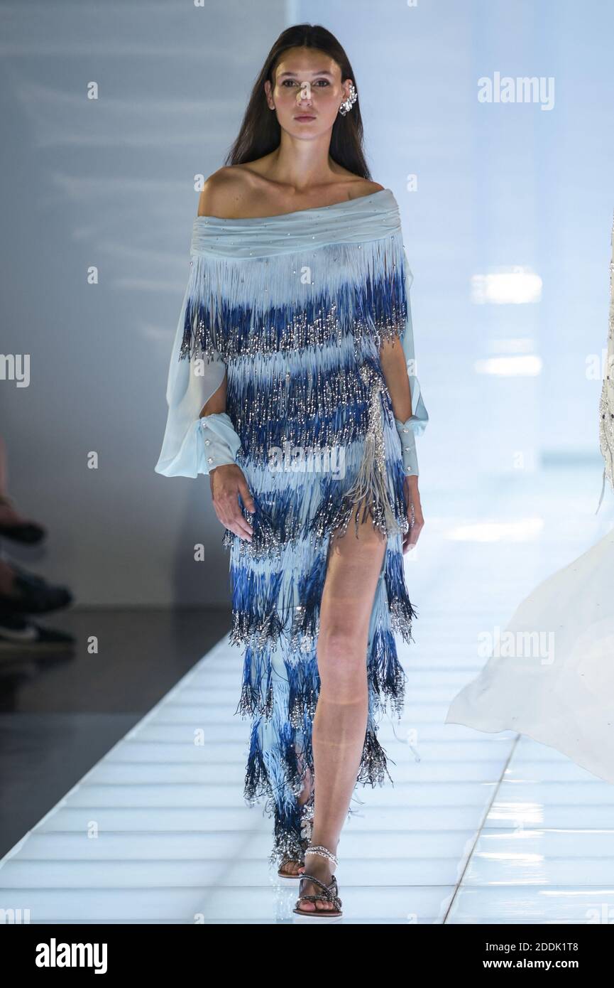A model walks the runway during the Azzaro Haute Couture Fall/Winter ...