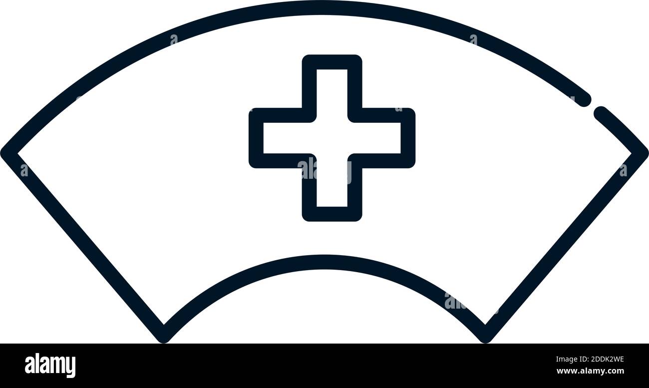 health nurse hat uniform medical line icon vector illustration Stock ...