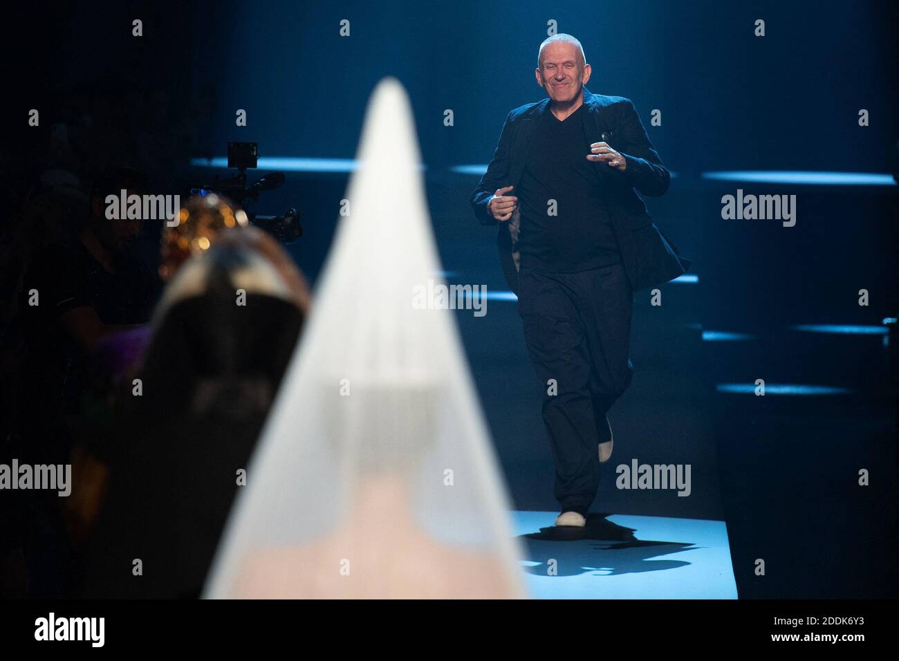 Designer Jean-Paul Gaultier makes an appearance on the runway during ...