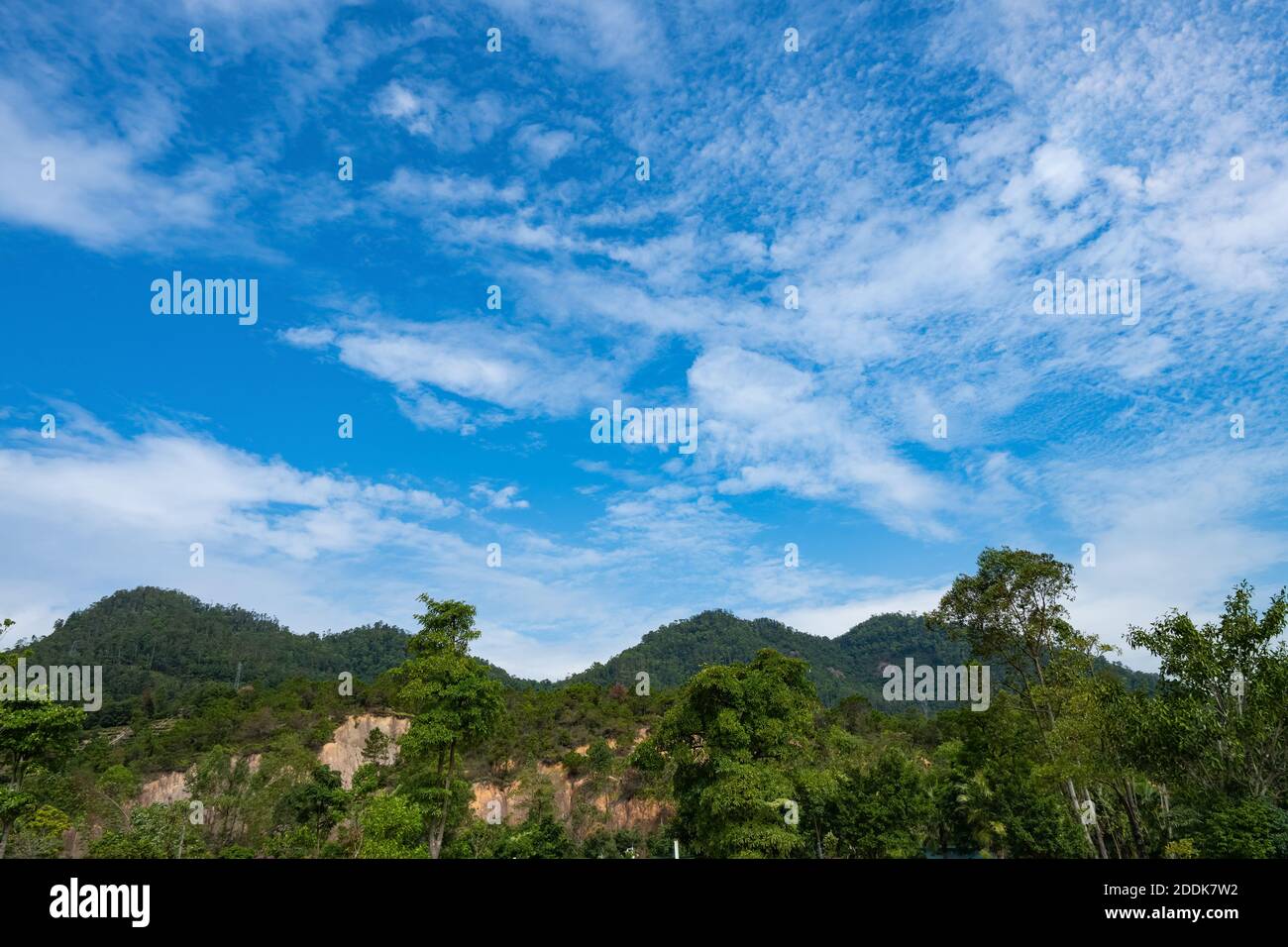 mountains with beautiful blue sky and white clouds in a noon time Stock ...