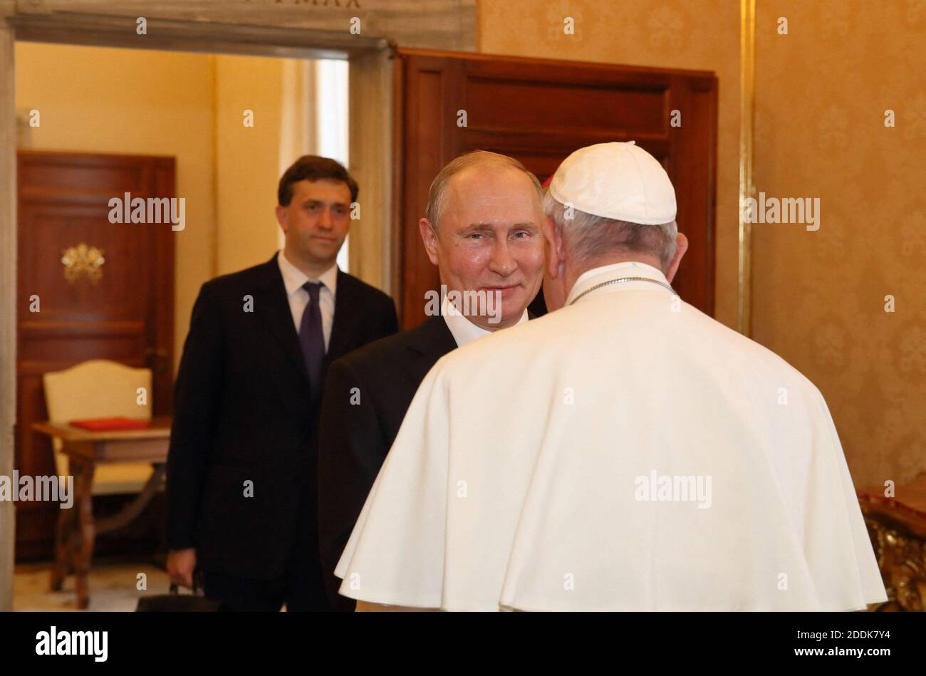 Pope Francis meets with Russian President Vladimir Putin during a ...