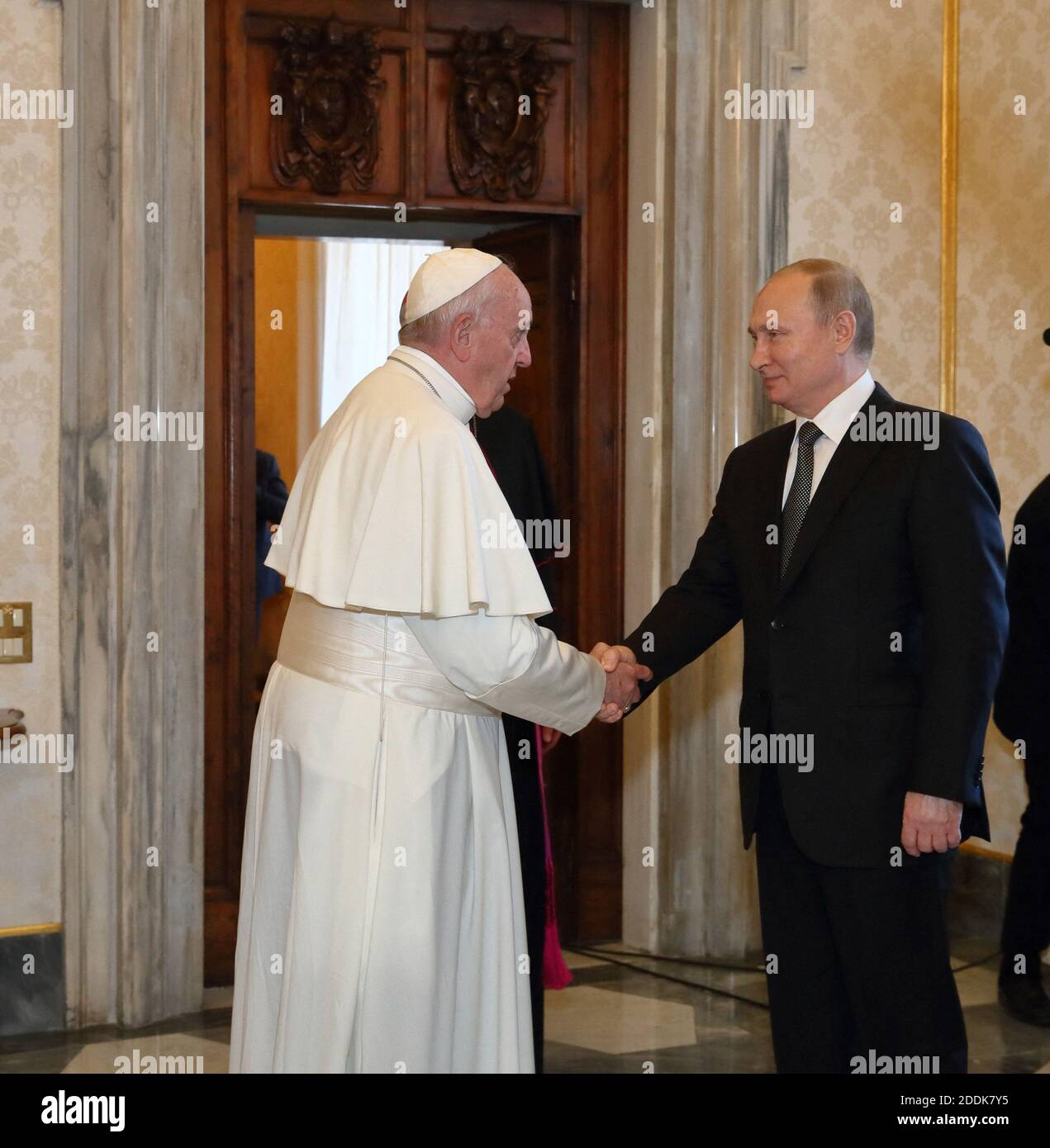 Pope Francis meets with Russian President Vladimir Putin during a ...