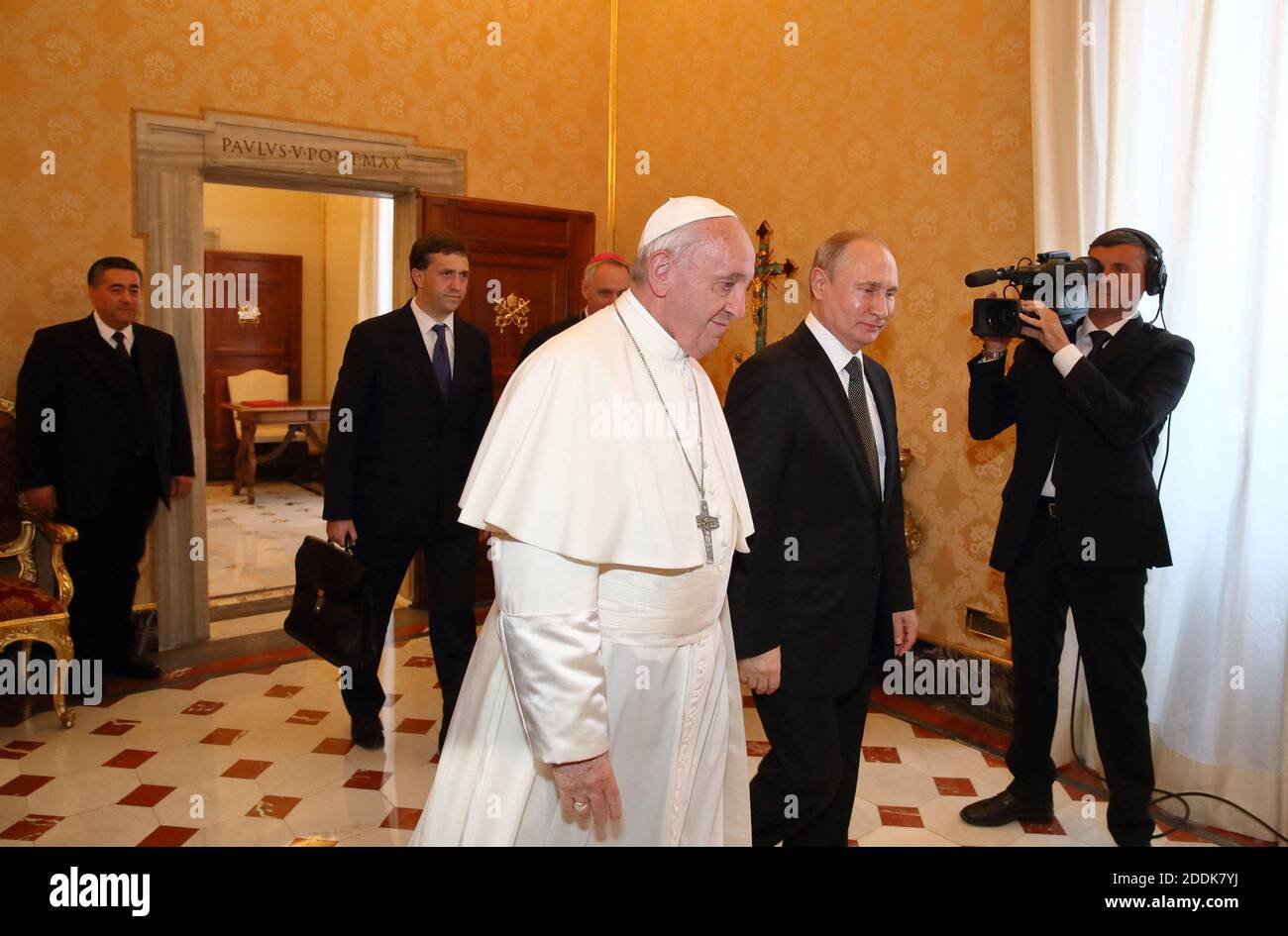 Pope Francis meets with Russian President Vladimir Putin during a ...