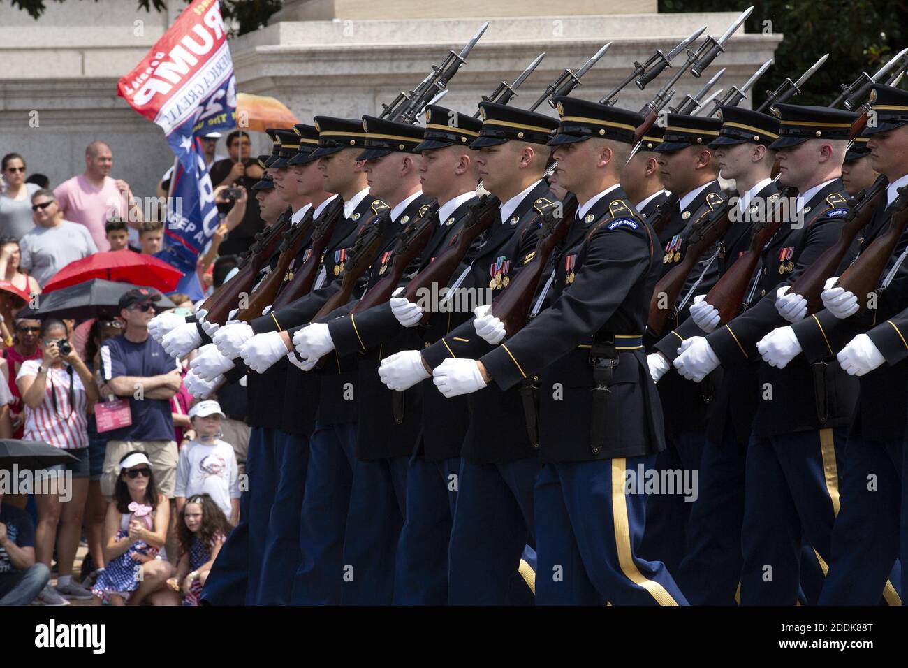 Members of the military march in the 4th of July parade on Constitution ...