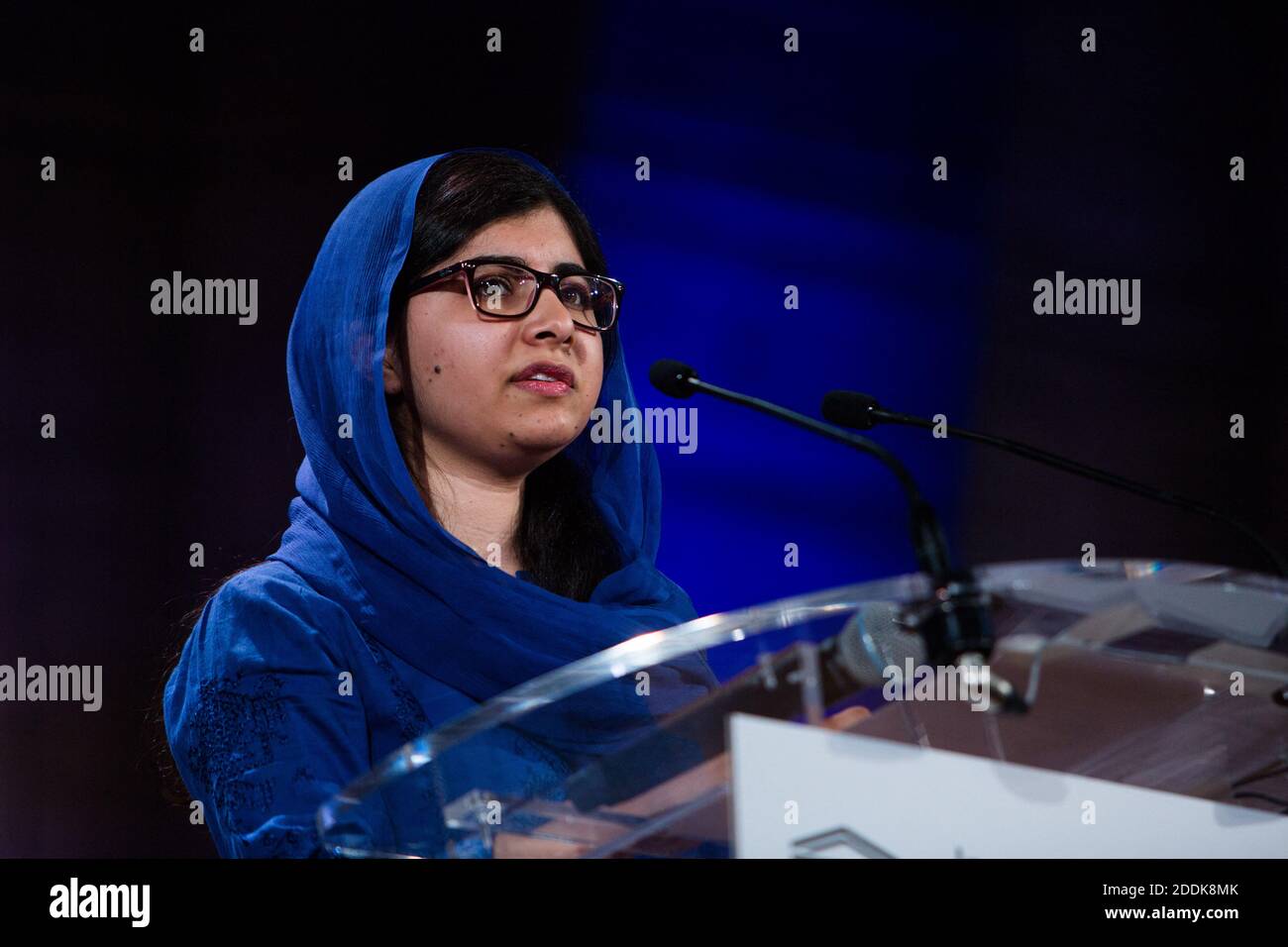 Malala yousafzai delivers her speech hi-res stock photography and ...