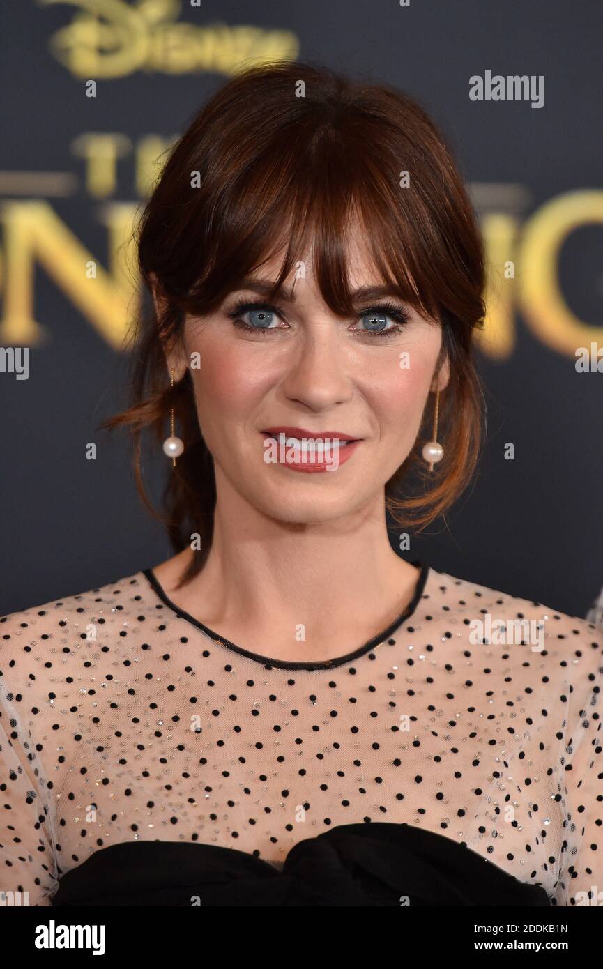 Zooey Deschanel attends the world premiere of Disney's "The Lion King ...