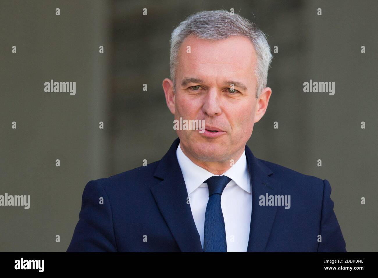 French Environment Minister Francois de Rugy leave the weekly cabinet ...