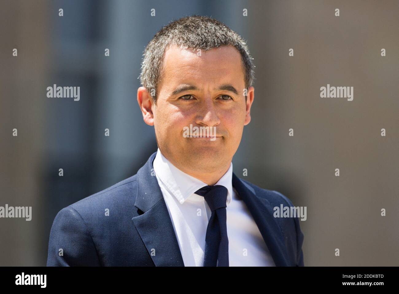 Minister of Public Action and Accounts Gerald Darmanin leave the weekly ...