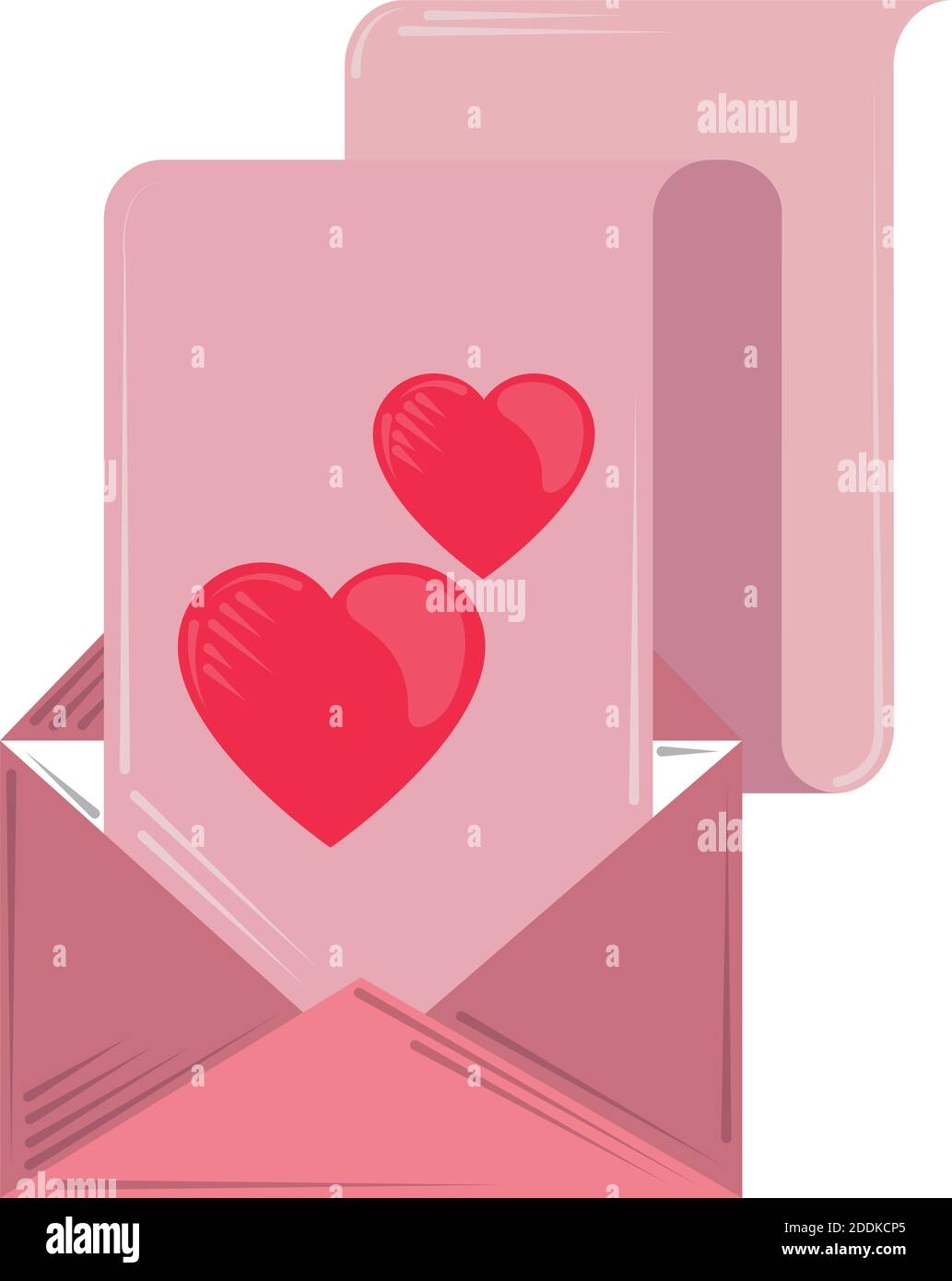 valentines day, romantic letter heart and envelope design vector ...
